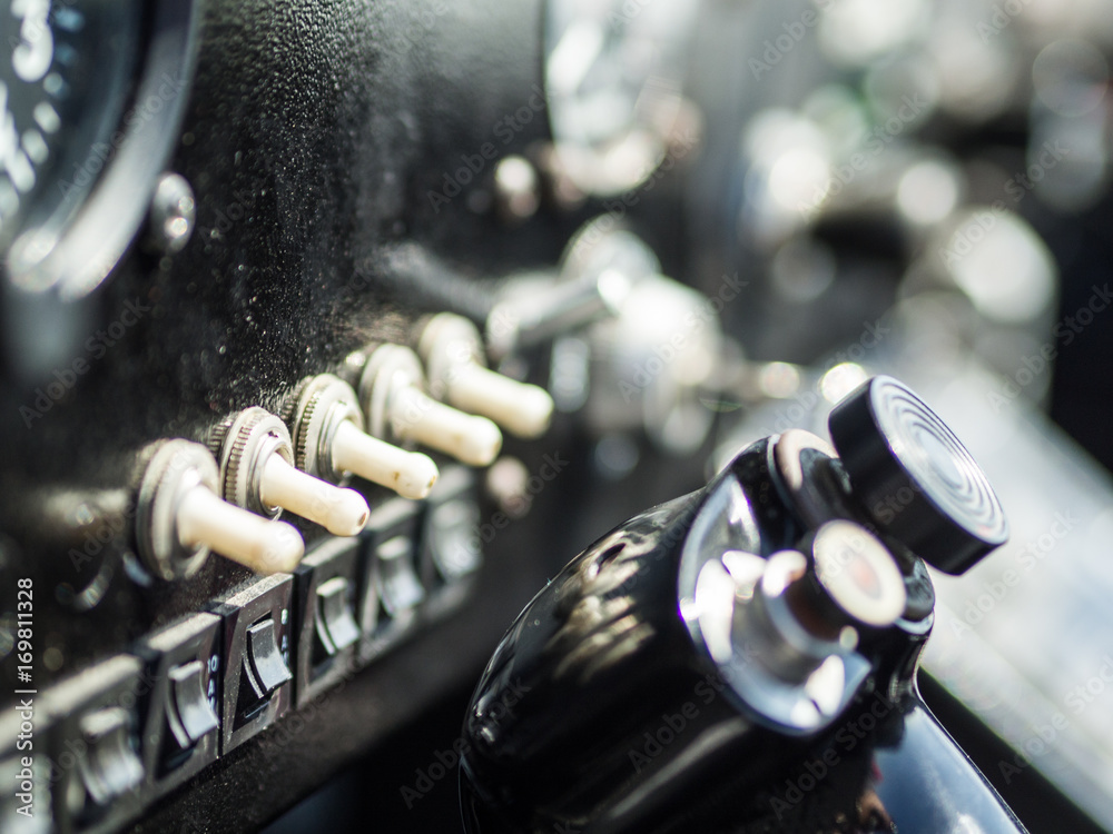 Inside view in cockpit of small airplane Stock Photo | Adobe Stock