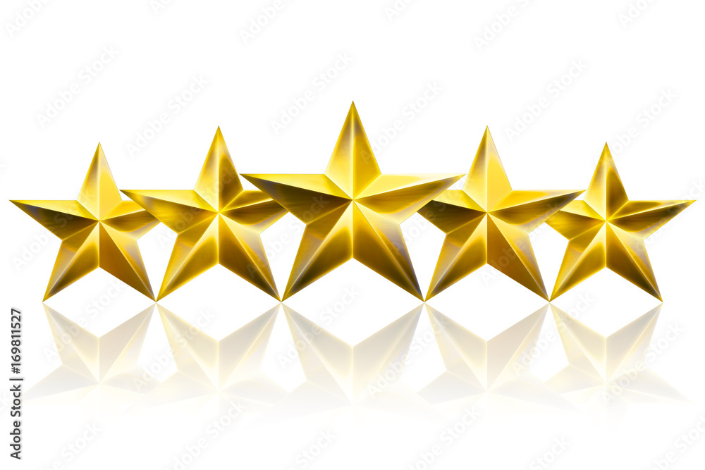Five Golden Star award for game isolated on white Background. Star ...