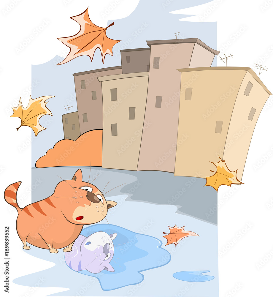 What Do Cats See When They See Their Reflection? Cartoon Illustration ...