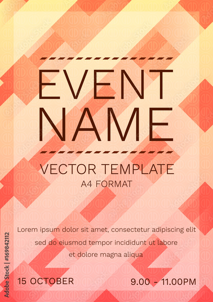 Vector Modern Poster Template for any Event. Party, Night Dance ...