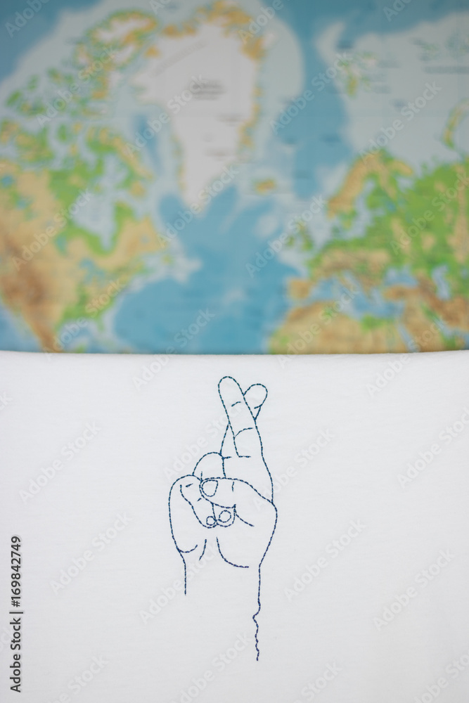 Crossed fingers are a gesture of good luck wishes or annulment of a ...
