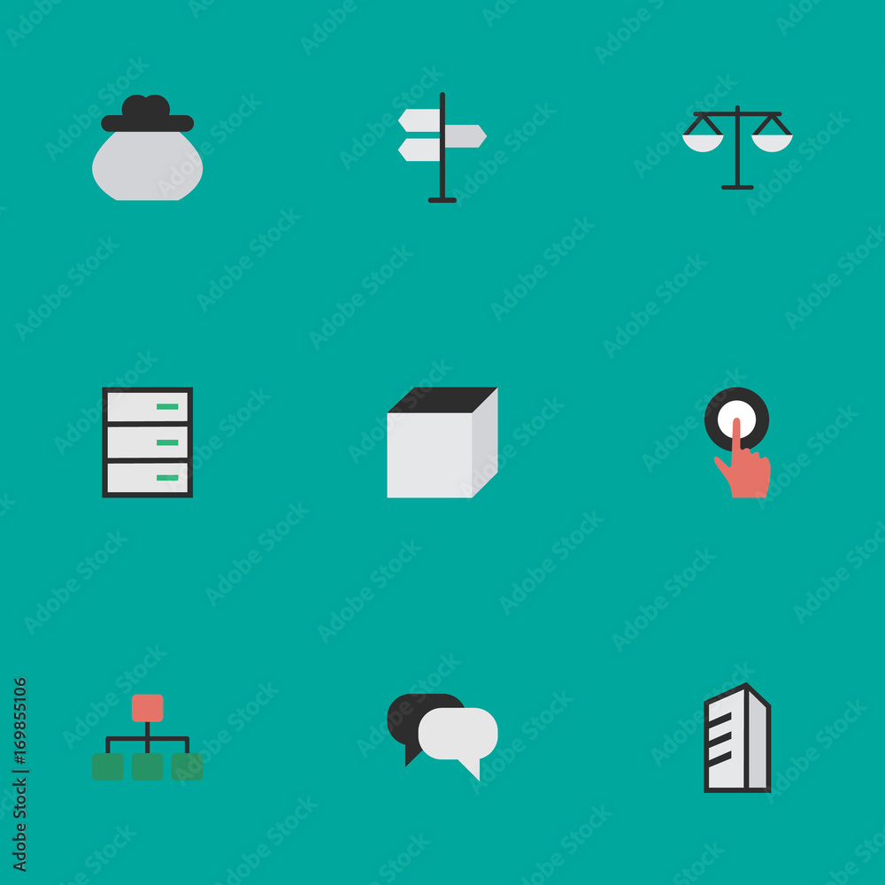 Vector Illustration Set Of Simple Job Icons. Elements Square, Structure ...