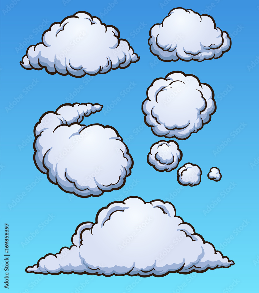 Cartoon clouds. Vector clip art illustration with simple gradients ...