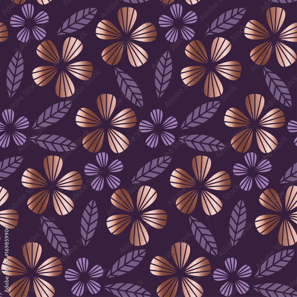 Purple Floral Vector Pattern