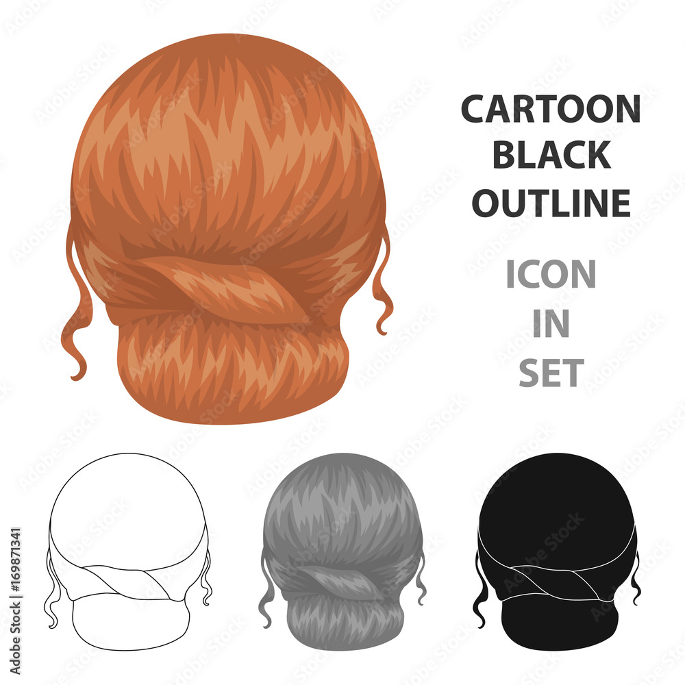 Red combed behind.Back hairstyle single icon in cartoon style vector ...