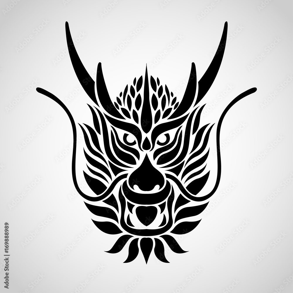 Dragon logo vector icon illustration Stock Vector | Adobe Stock