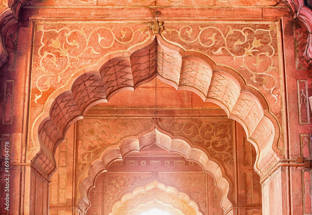 An ancient Indian temple arches fragment Stock Photo | Adobe Stock