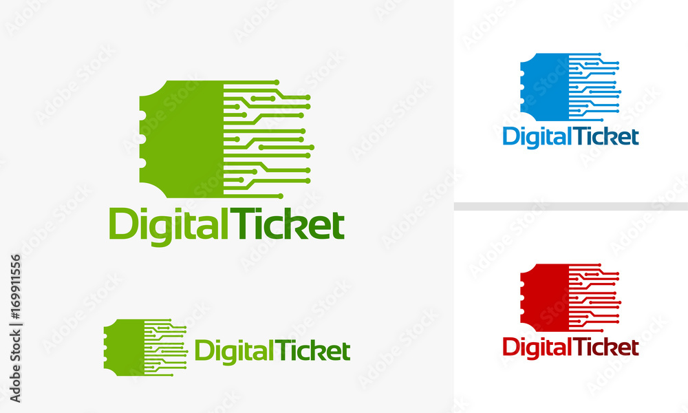 Digital Ticket Logo, Online Ticket Reservation logo vector illustration ...