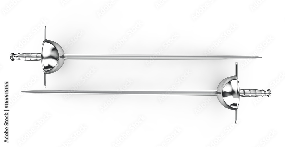 3d render of medieval sword over white background Stock Photo | Adobe Stock
