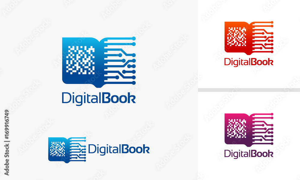 Digital Book logo, Electronic Book logo template, Online Learning logo ...