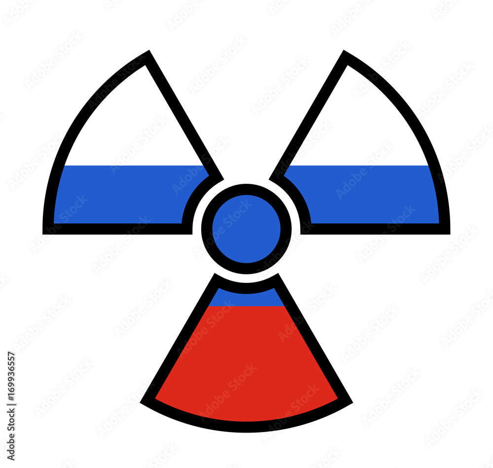 Flag of Russia as symbol of radiation - metaphor of Russian atomic and ...