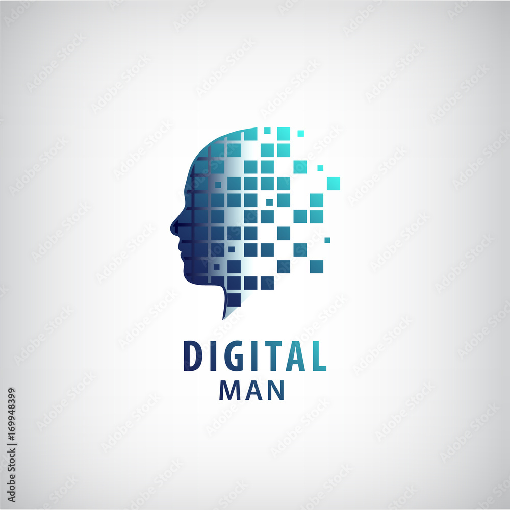 Vector digital man logo. Stock Vector | Adobe Stock