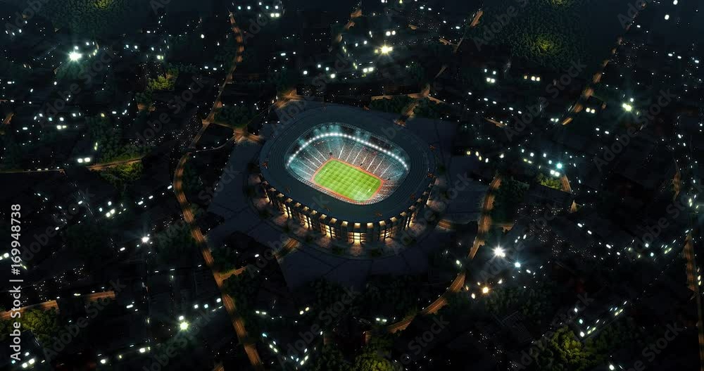 Football stadium bird view Stock Video | Adobe Stock