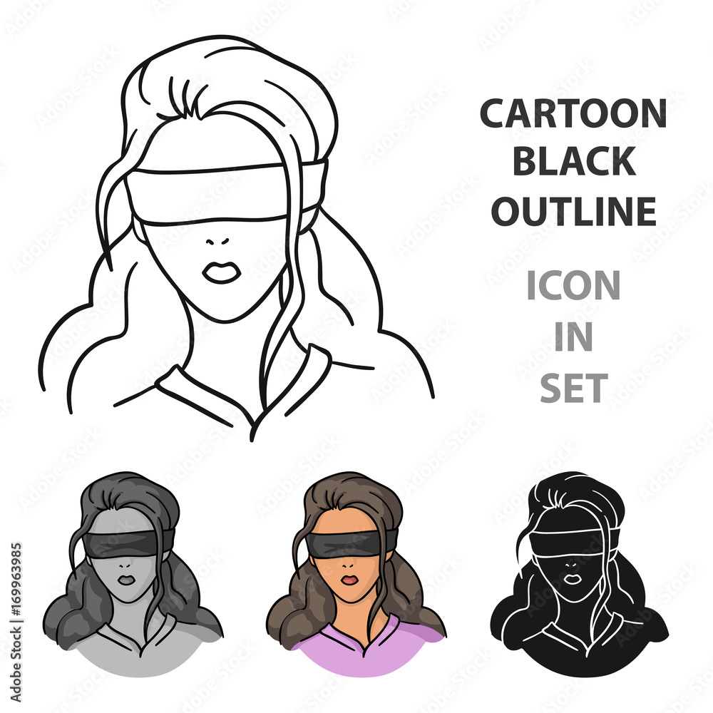 Hostage icon in cartoon style isolated on white background. Crime ...