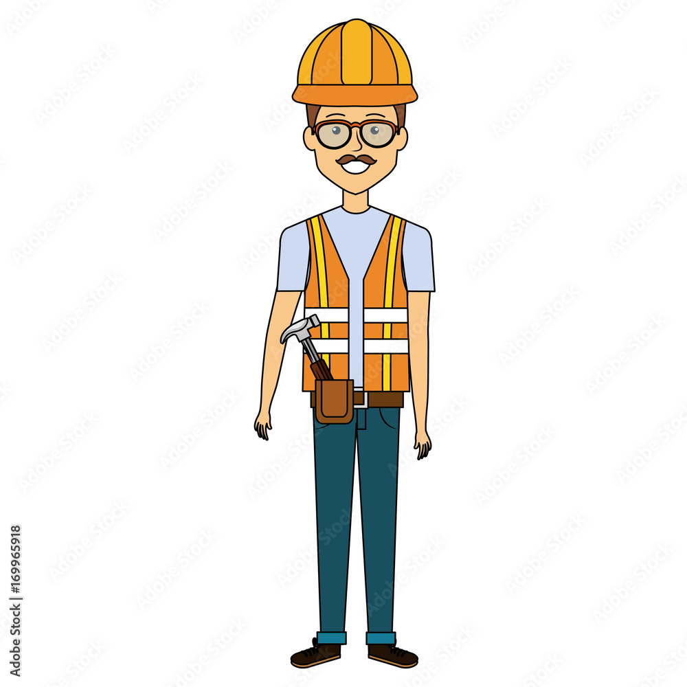 repairman builder avatar character vector illustration design vector de ...