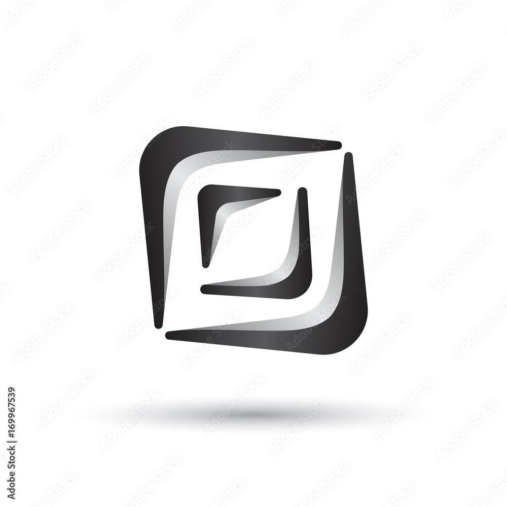 double square vector logo design template, angle icon, corner sign ...
