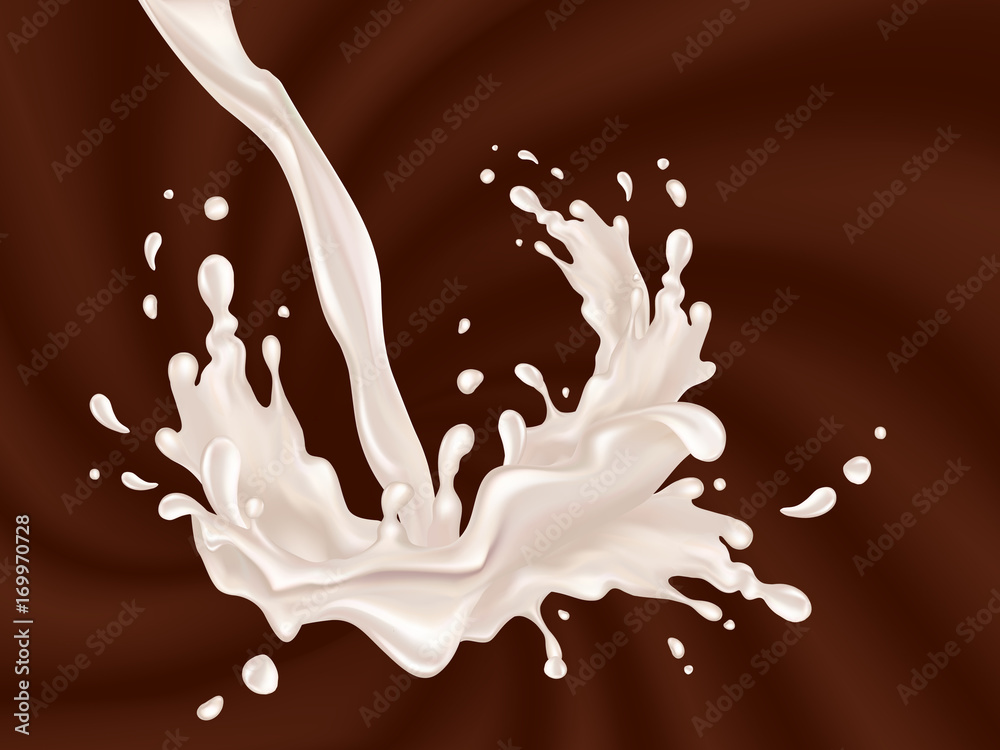 Chocolate Milk Splash Vector