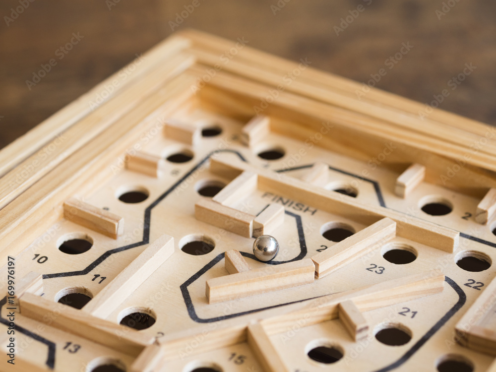 Vintage Tilt Maze Marble Game Stock Photo | Adobe Stock