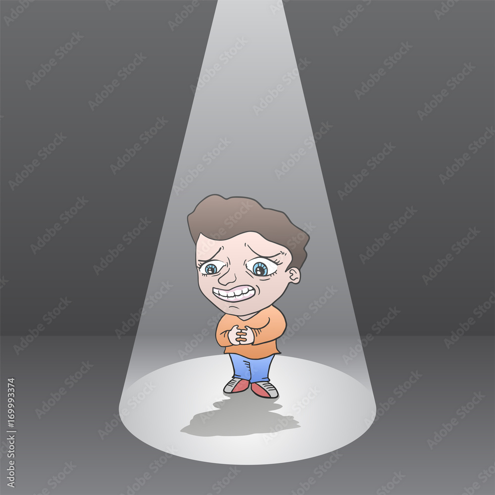 Cartoon man in focus light Stock Vector | Adobe Stock