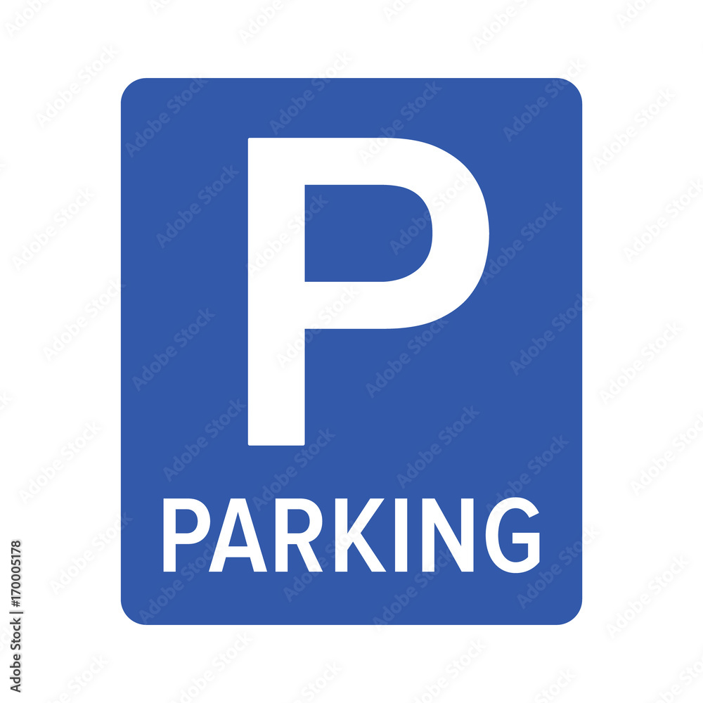 Parking or park sign for cars / vehicles with text flat vector icon for ...