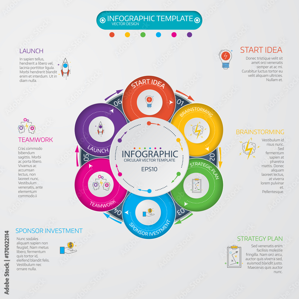 Business data visualization. Process chart. Abstract elements of graph ...