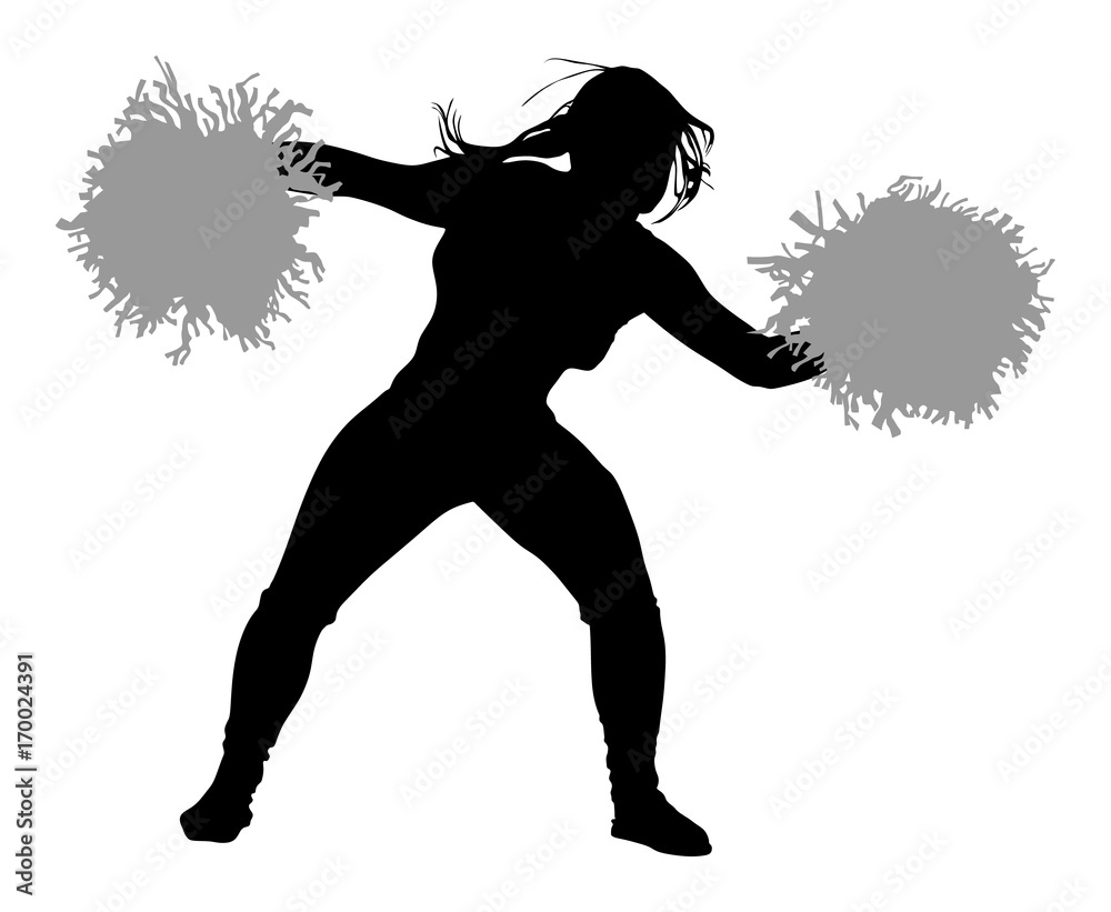 Vetor de Cheerleader dancer figure vector silhouette illustration ...