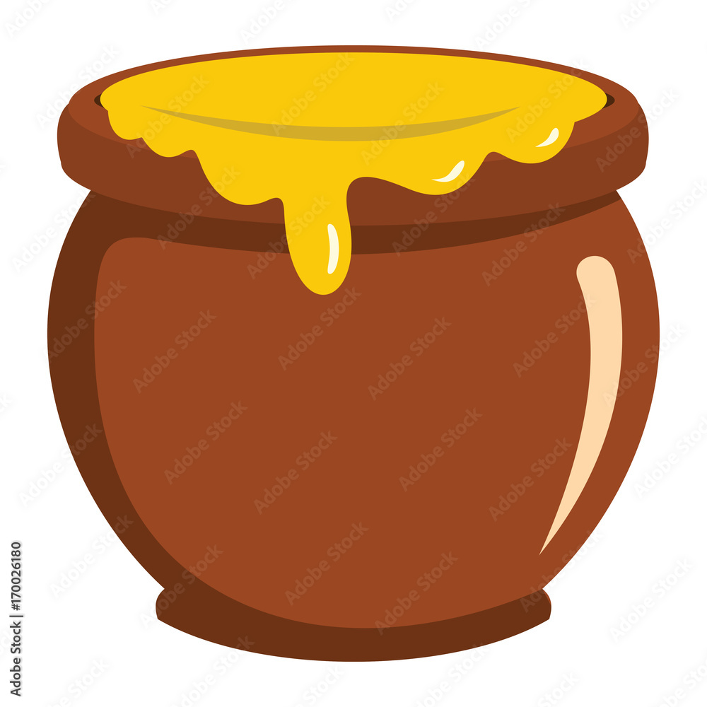 Pot of honey icon in flat style vector illustration for design and web ...