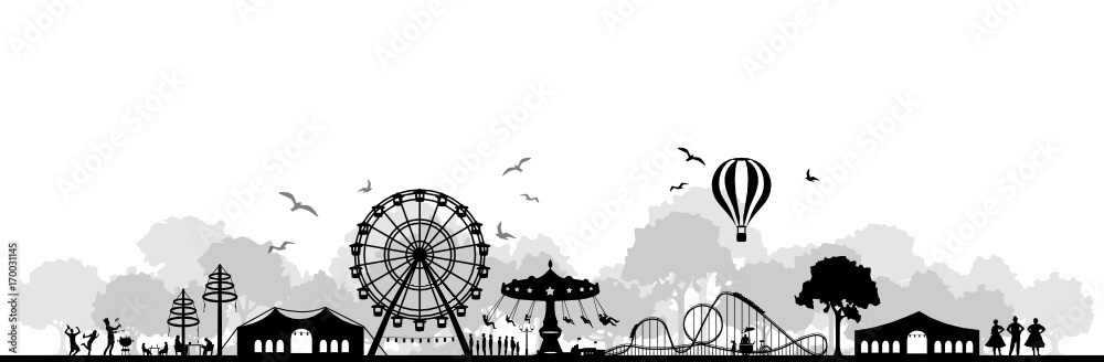 Silhouette Volksfest Stock Vector | Adobe Stock
