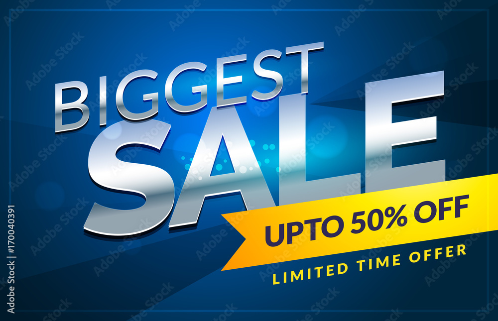 abstract blue sale discount voucher poster background design template ...