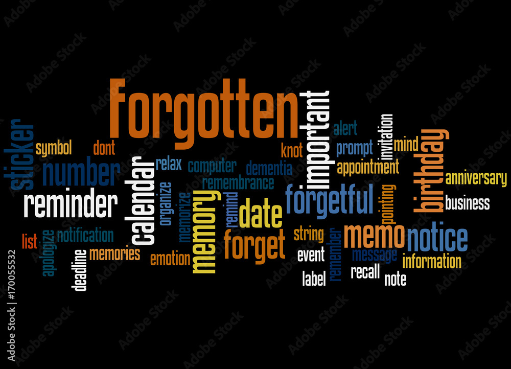 Ilustração do Stock: Forgotten, word cloud concept 4 | Adobe Stock