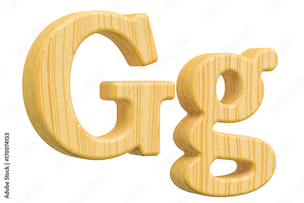 English wooden letter G with serifs, 3D rendering Stock Illustration ...