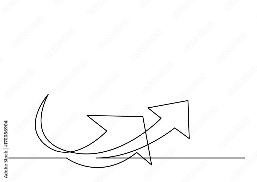 continuous line drawing of two arrows Stock Vector | Adobe Stock