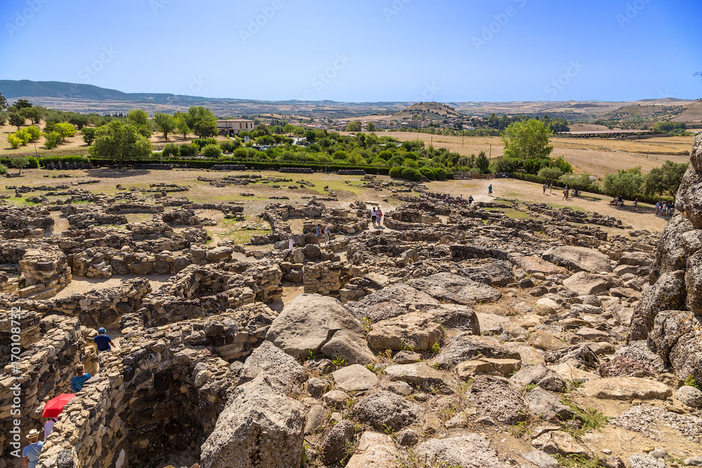 Barumini, Sardinia, Italy. Ruins of the nuragic archeological complex ...