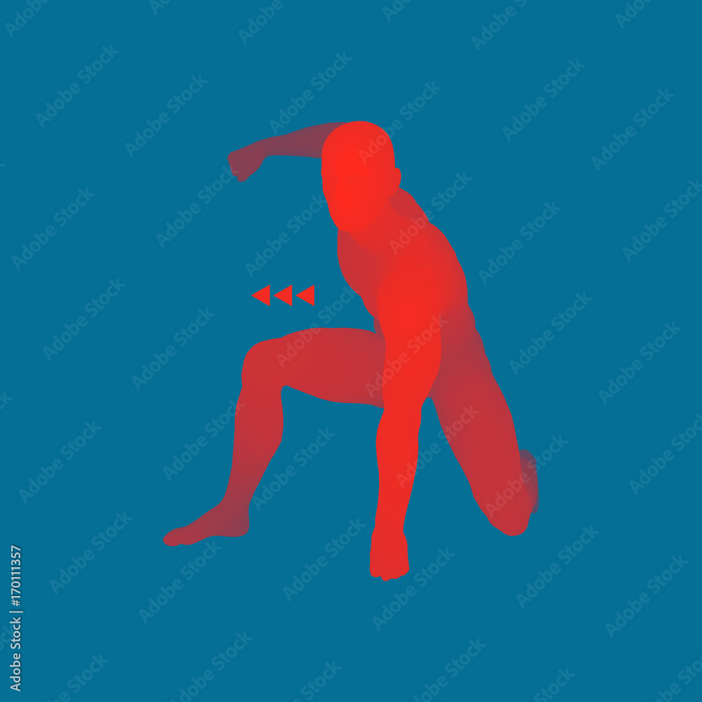 Athlete at Starting Position Ready to Start a Race. Runner Ready for ...