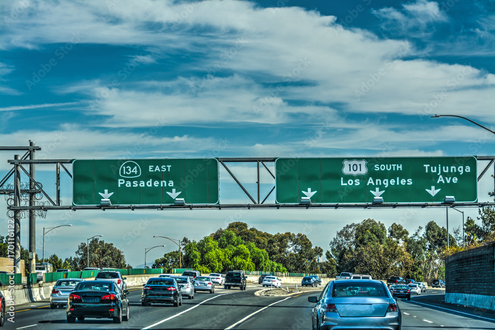 Traffic in 101 freeway Stock Photo | Adobe Stock