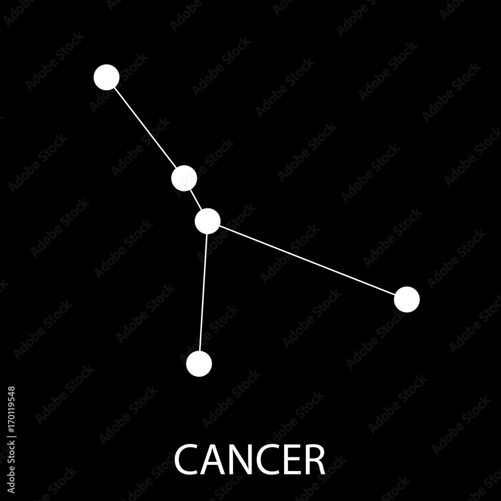 Raster illustration. Zodiac sign Cancer. Detailed stylish zodiac icon ...