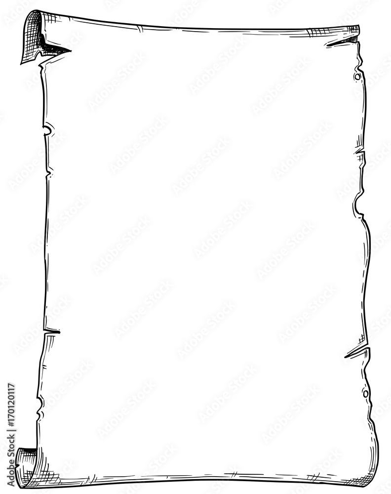Cartoon Drawing of Empty Background Scroll Stock Vector | Adobe Stock