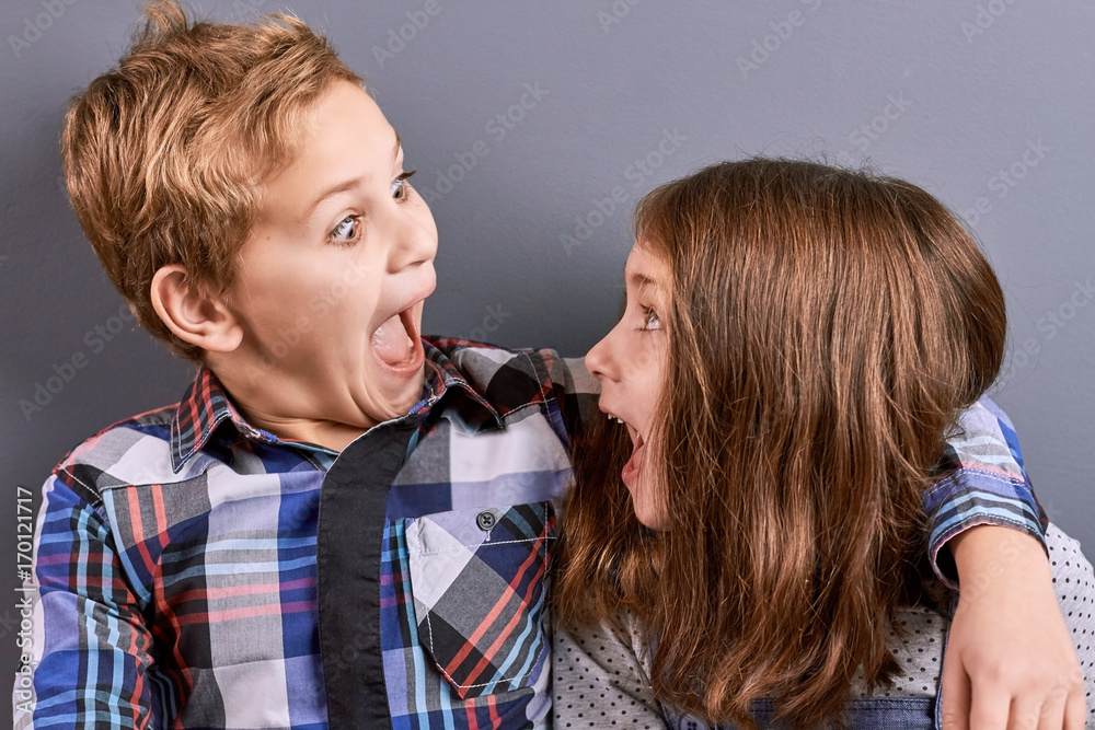 Kids Looking At Each Other