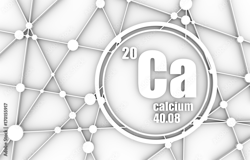 Calcium chemical element. Sign with atomic number and atomic weight ...