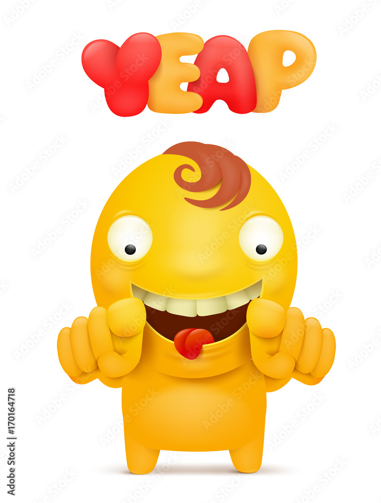 Yellow emoticon man cartoon character Stock Vector | Adobe Stock