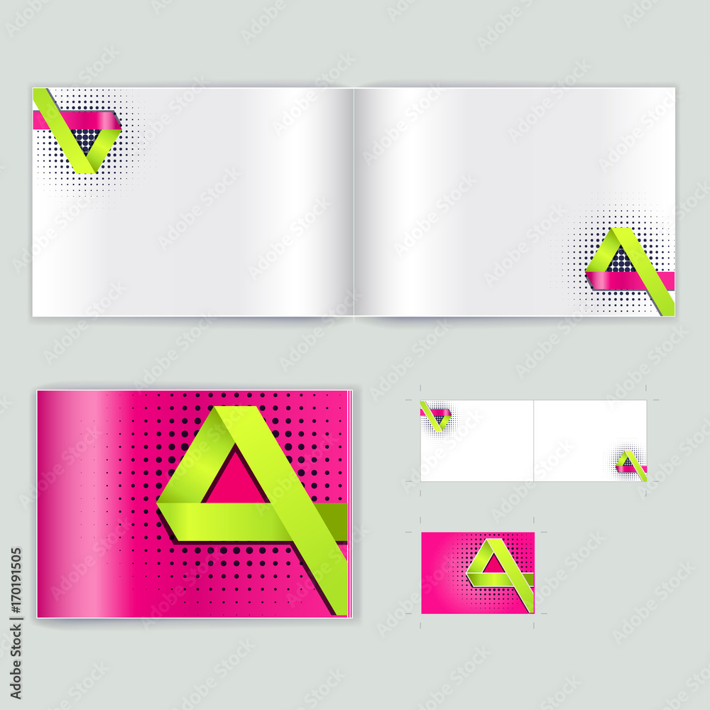 Corporate booklet promotion template with color elements. Vector ...