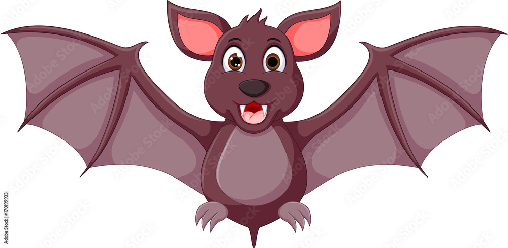 strong bat cartoon with posing Stock Vector | Adobe Stock