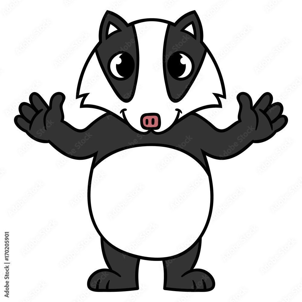 Cartoon Badger Illustration Stock Vector | Adobe Stock