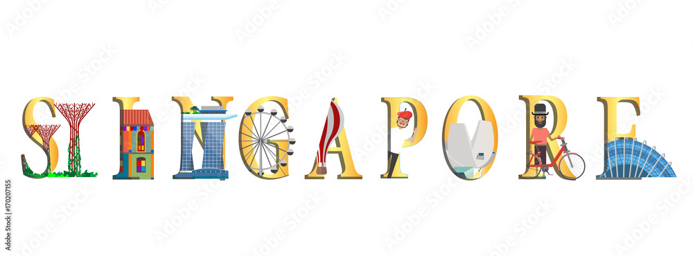 Travel infographic.Singapore infographic, Singapore lettering and ...