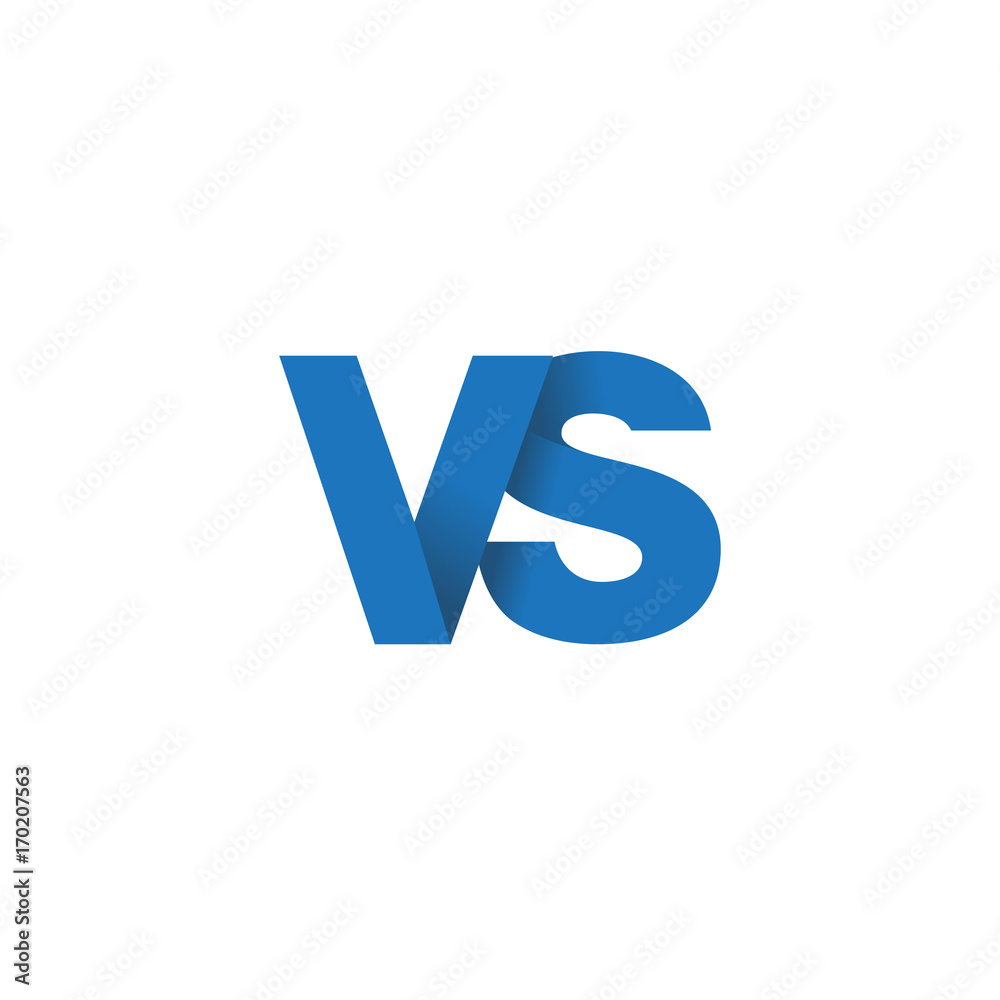 Initial letter logo VS, overlapping fold logo, blue color Stock Vector ...