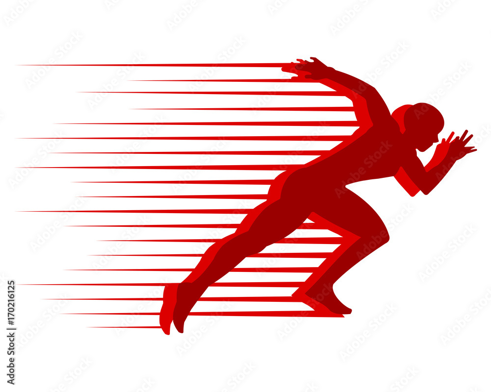 red runner athlete sports silhouette icon vector Stock Vector | Adobe Stock