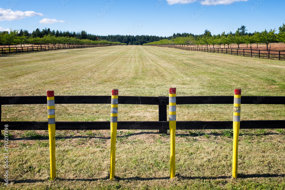 Grass runway for small aircraft Stock Photo | Adobe Stock