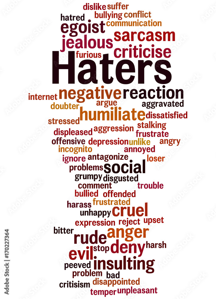 Haters, word cloud concept 6 Stock Illustration | Adobe Stock
