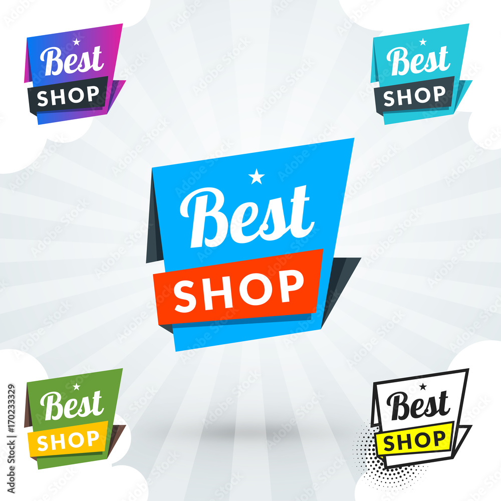 Set of shopping stickers and banners. Vector illustration Stock Vector ...