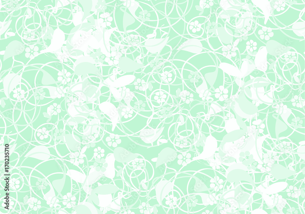 seamless background of mint color, floral pattern Stock Vector | Adobe ...